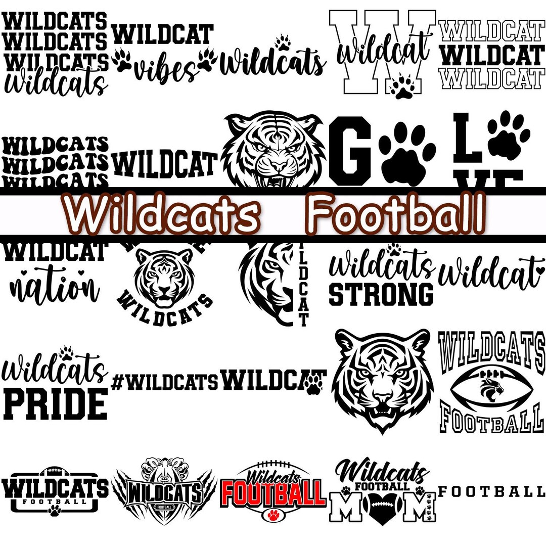 1,000wildcat Football Svg,football Player Svg Png,football Game Day Svg ...