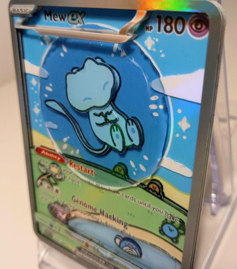 Mew EX (bubble Mew) (PAF 232) - Pokemon 3D Shadowbox Card | Handmade ...