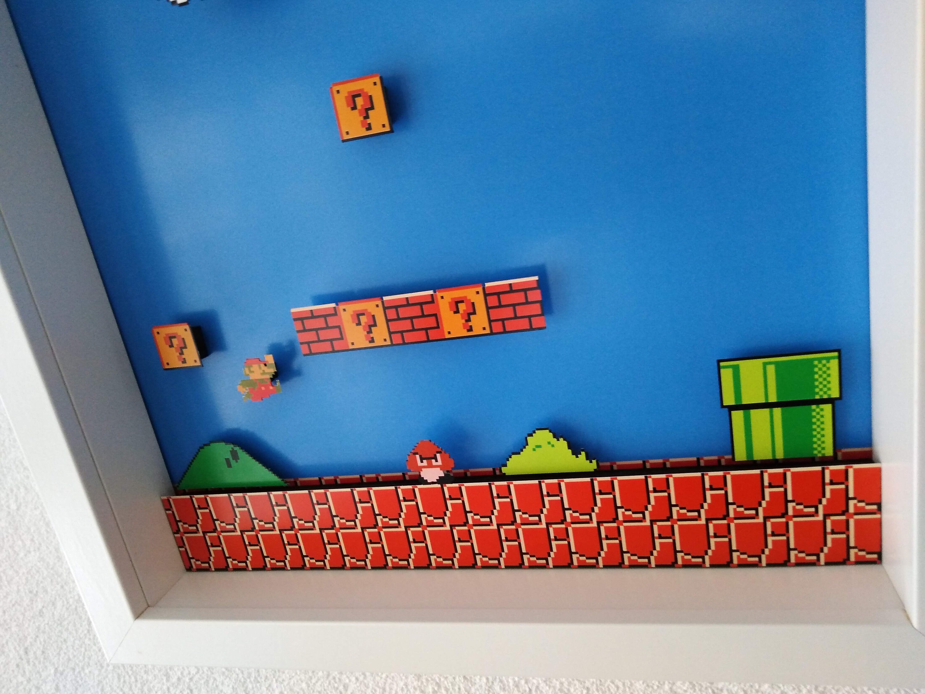 Super Mario Bros. Nintendo NES Shadow Box Diorama - Retro Gaming Decor ...