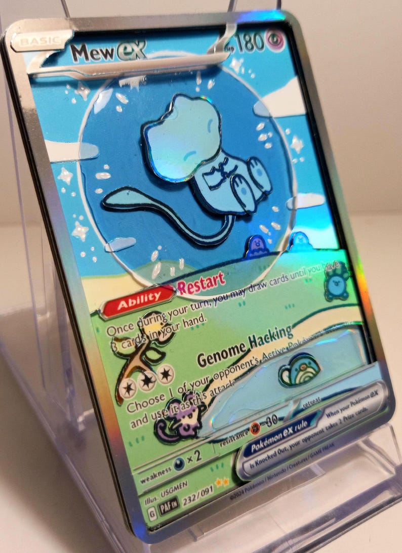 Mew EX (bubble Mew) (PAF 232) - Pokemon 3D Shadowbox Card | Handmade ...
