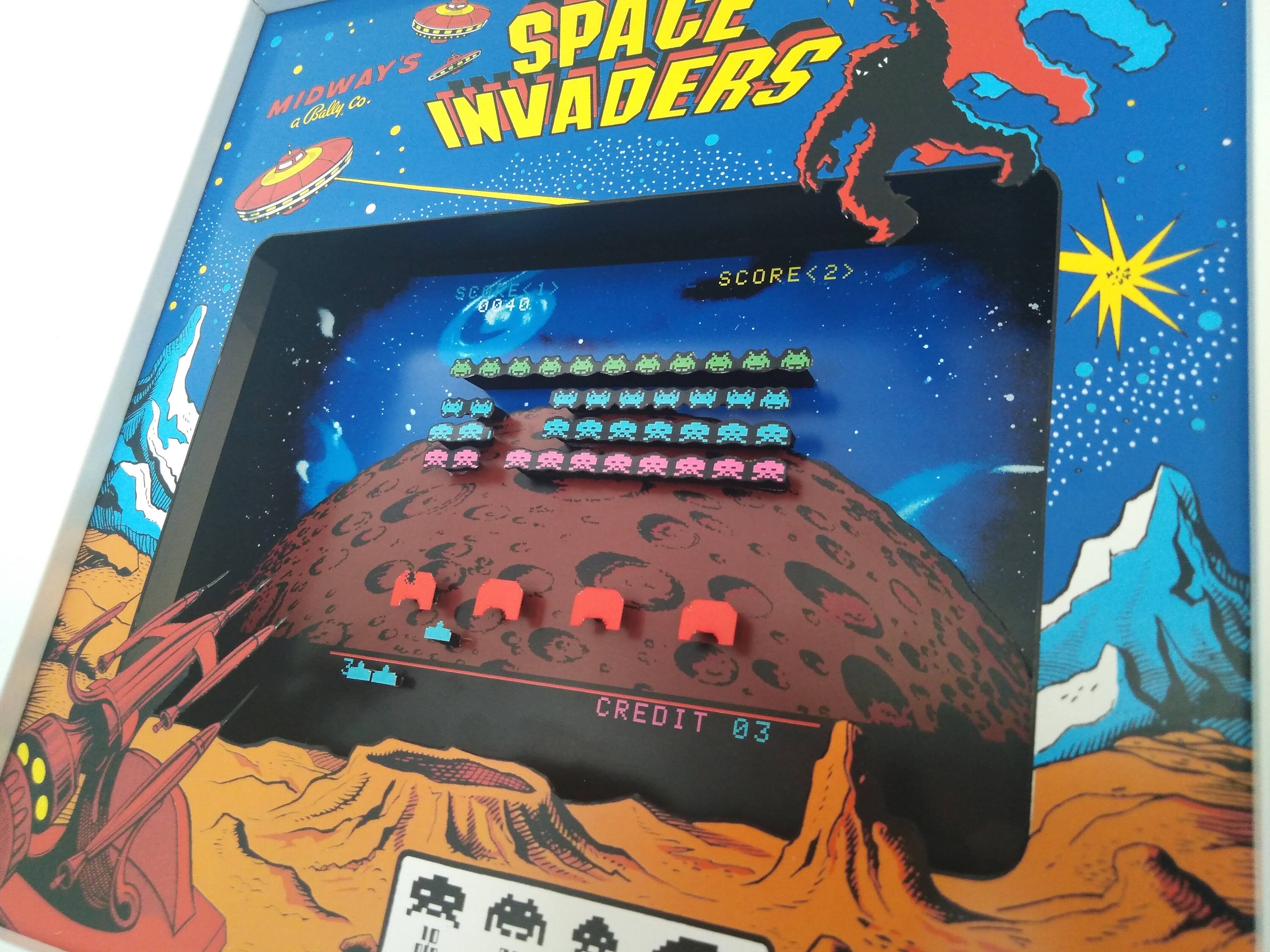 Space Invaders Arcade Shadow Box Diorama - Handcrafted Retro Gaming Art ...