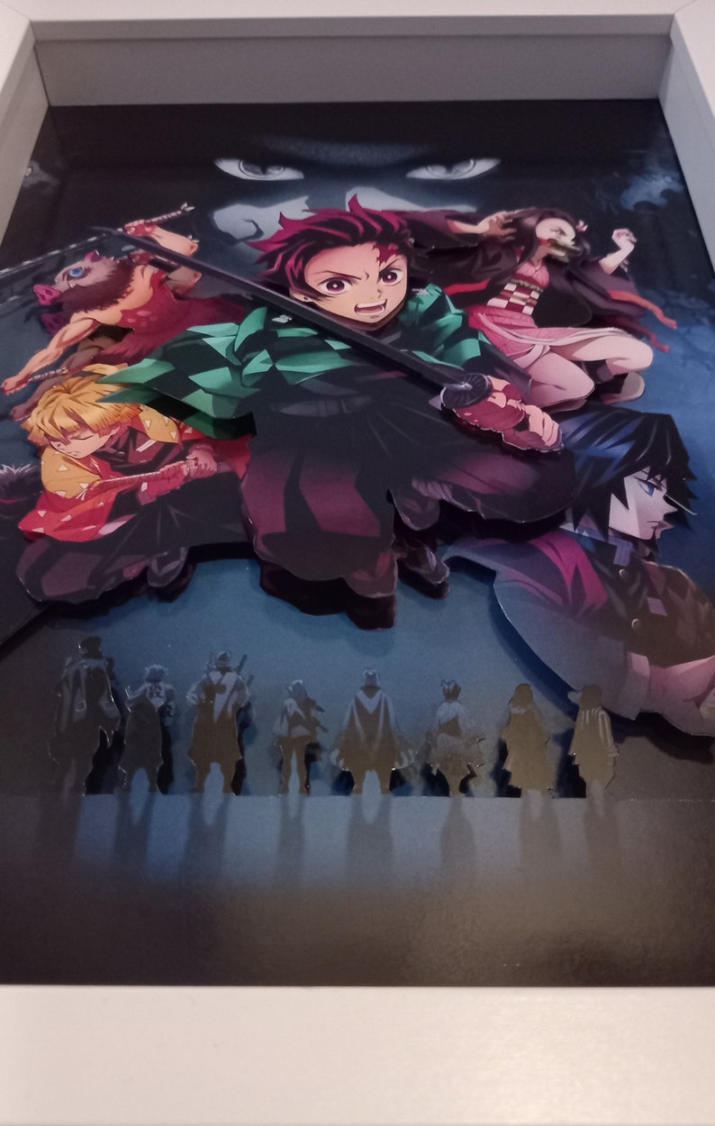 Demon Slayer Artwork Shadow Box Diorama (anime) - Handcrafted Art ...