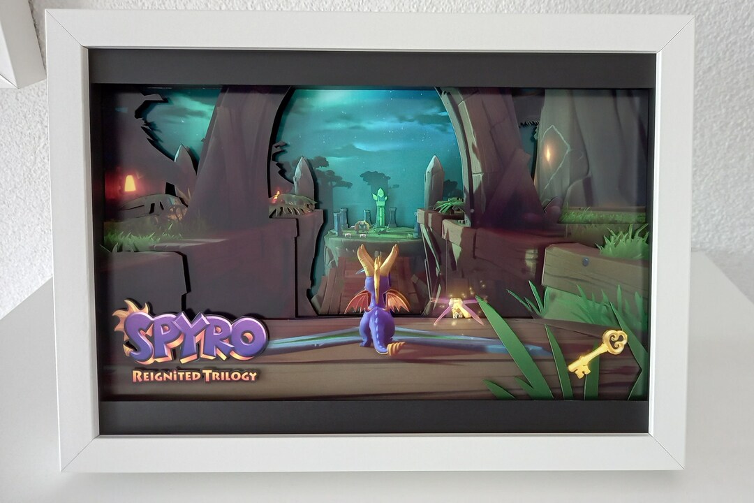 Spyro the Dragon - Reignited Trilogy Playstation Shadow Box Diorama ...