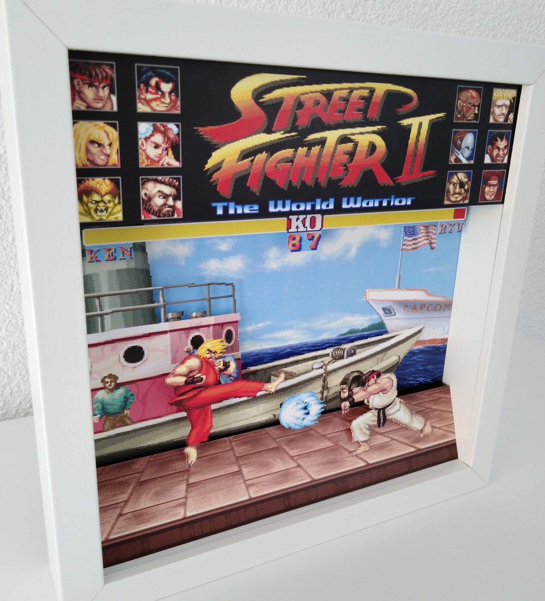 Street Fighter II - Ken Vs Ryu Arcade Shadow Box Diorama - Retro Gamer ...