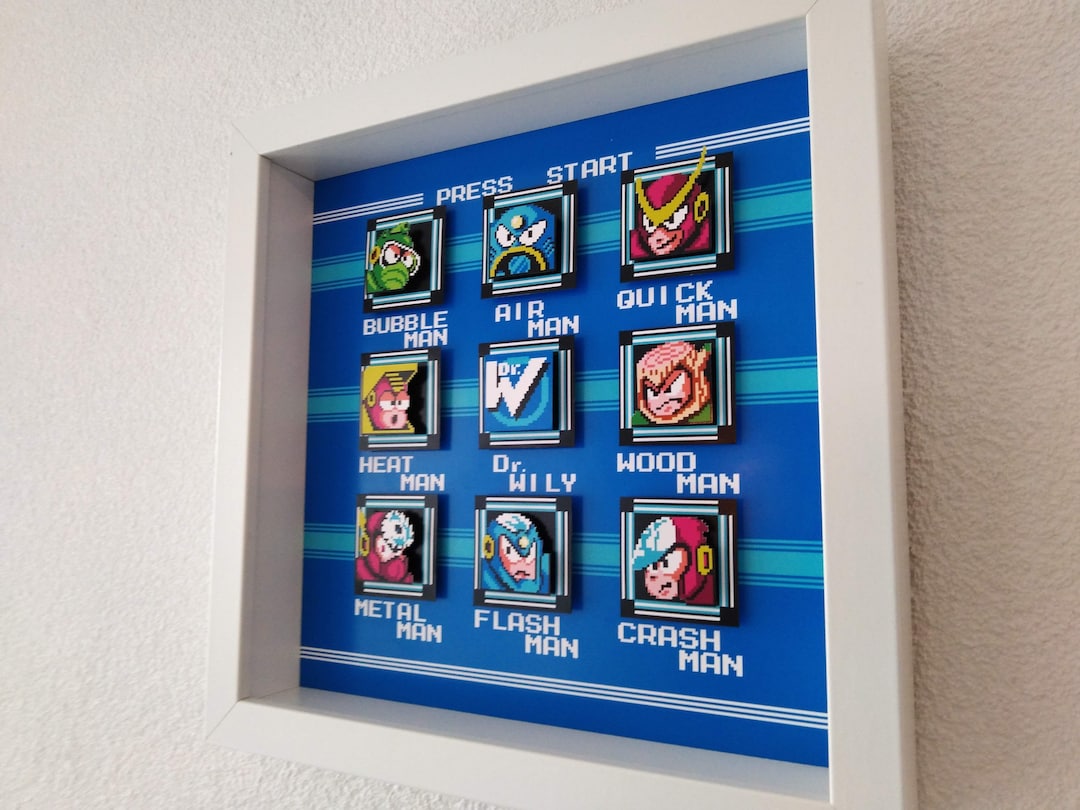 Megaman 2 NES Shadow Box Diorama: Retro Gamer Wall Art, 8-bit Video ...
