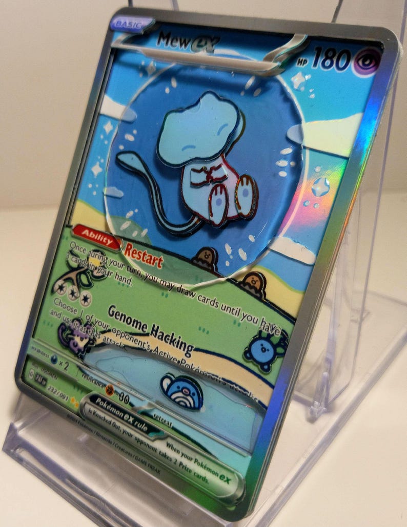 Mew EX (bubble Mew) (PAF 232) - Pokemon 3D Shadowbox Card | Handmade ...