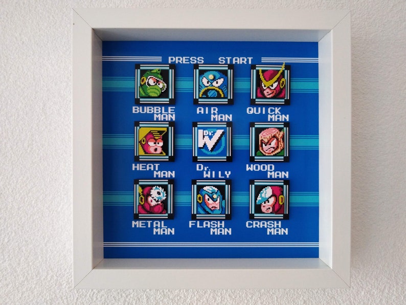 Megaman 2 NES Shadow Box Diorama: Retro Gamer Wall Art, 8-bit Video ...