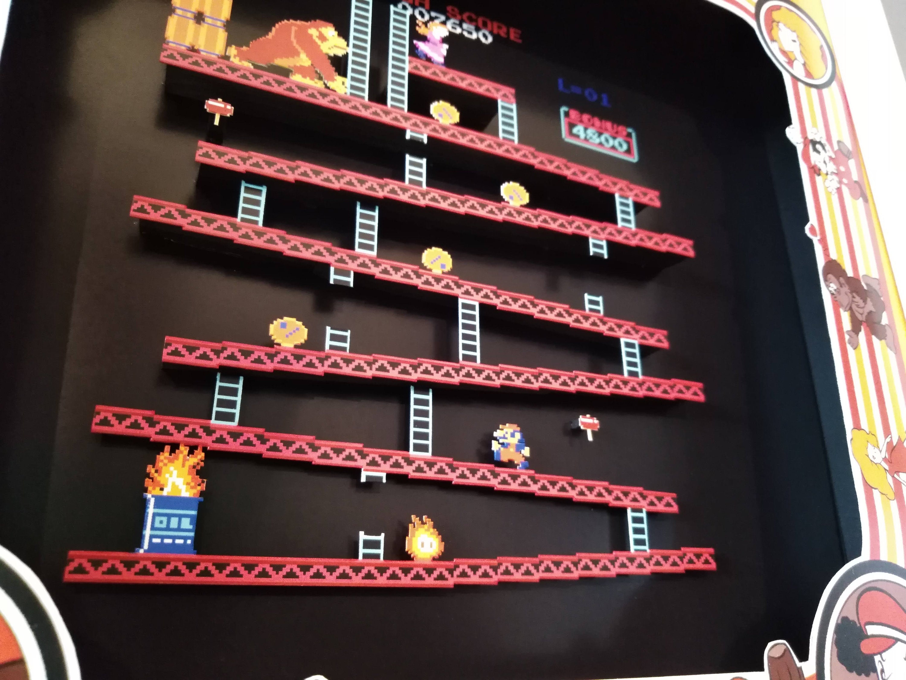 Donkey Kong Arcade Shadow Box Diorama - Retro Gamer Decor - Unique Gift ...