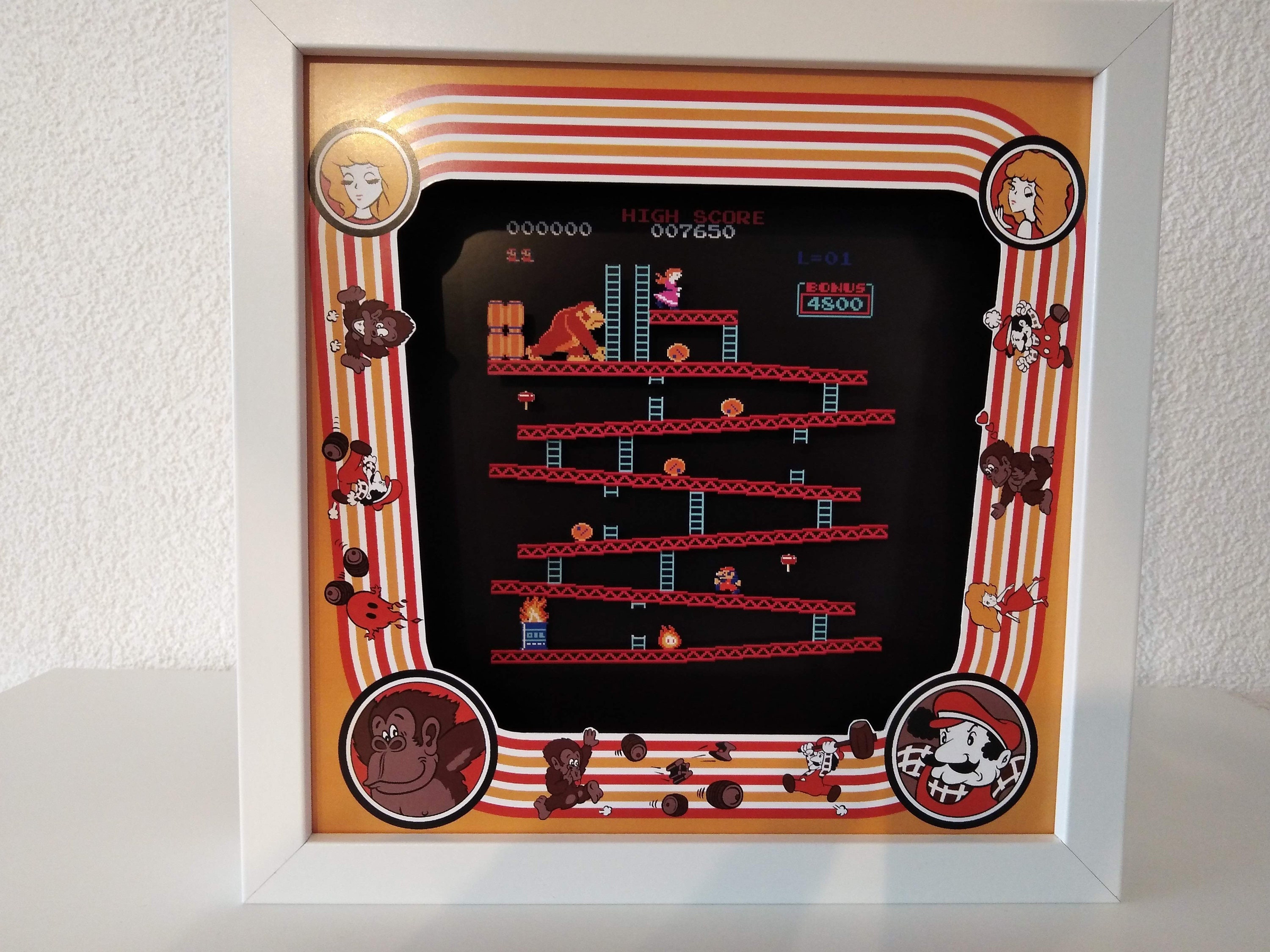 Donkey Kong Arcade Shadow Box Diorama - Retro Gamer Decor - Unique Gift ...