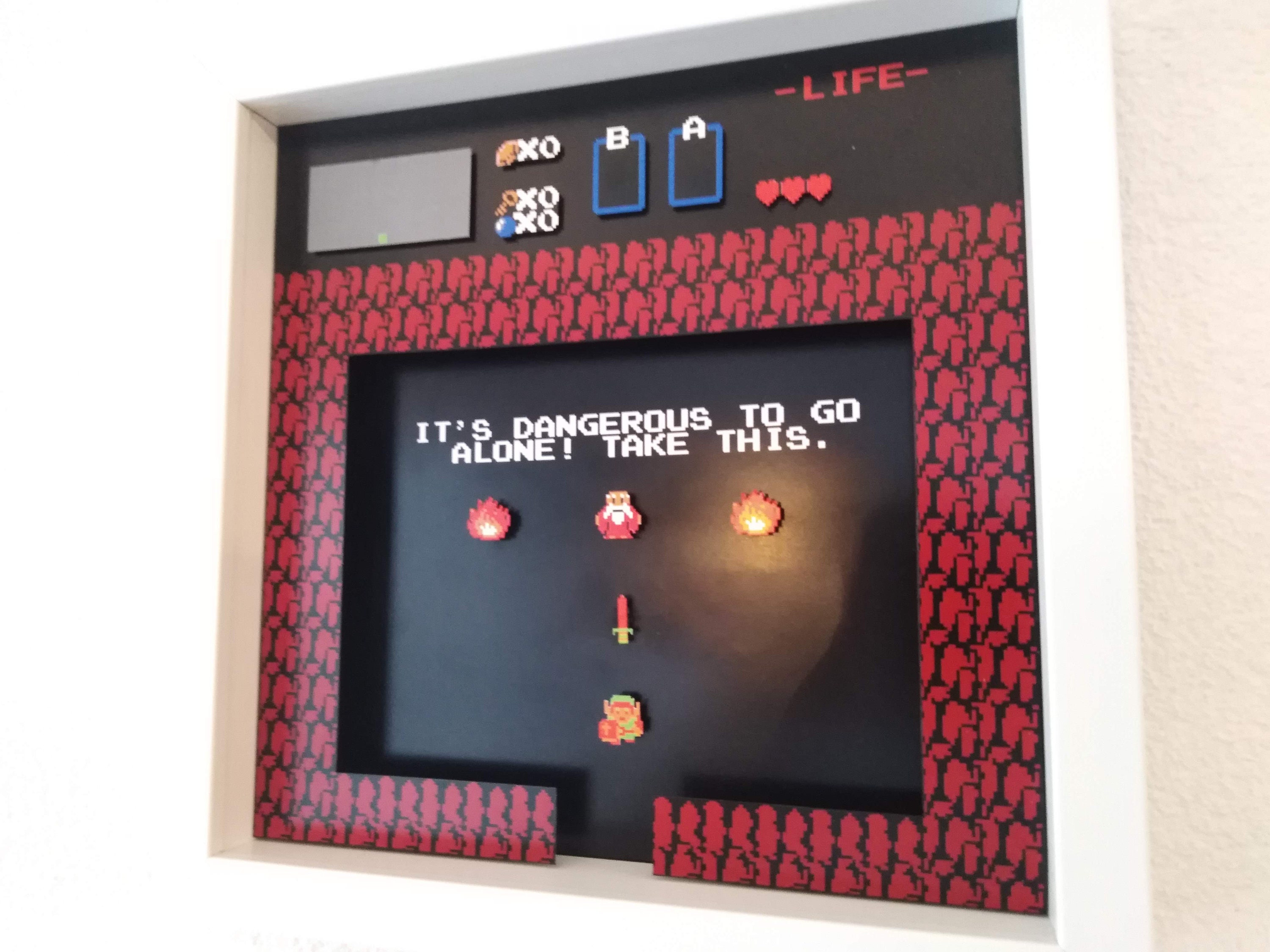 The Legend of Zelda NES Shadow Box Diorama - First Cave Scene - Retro ...