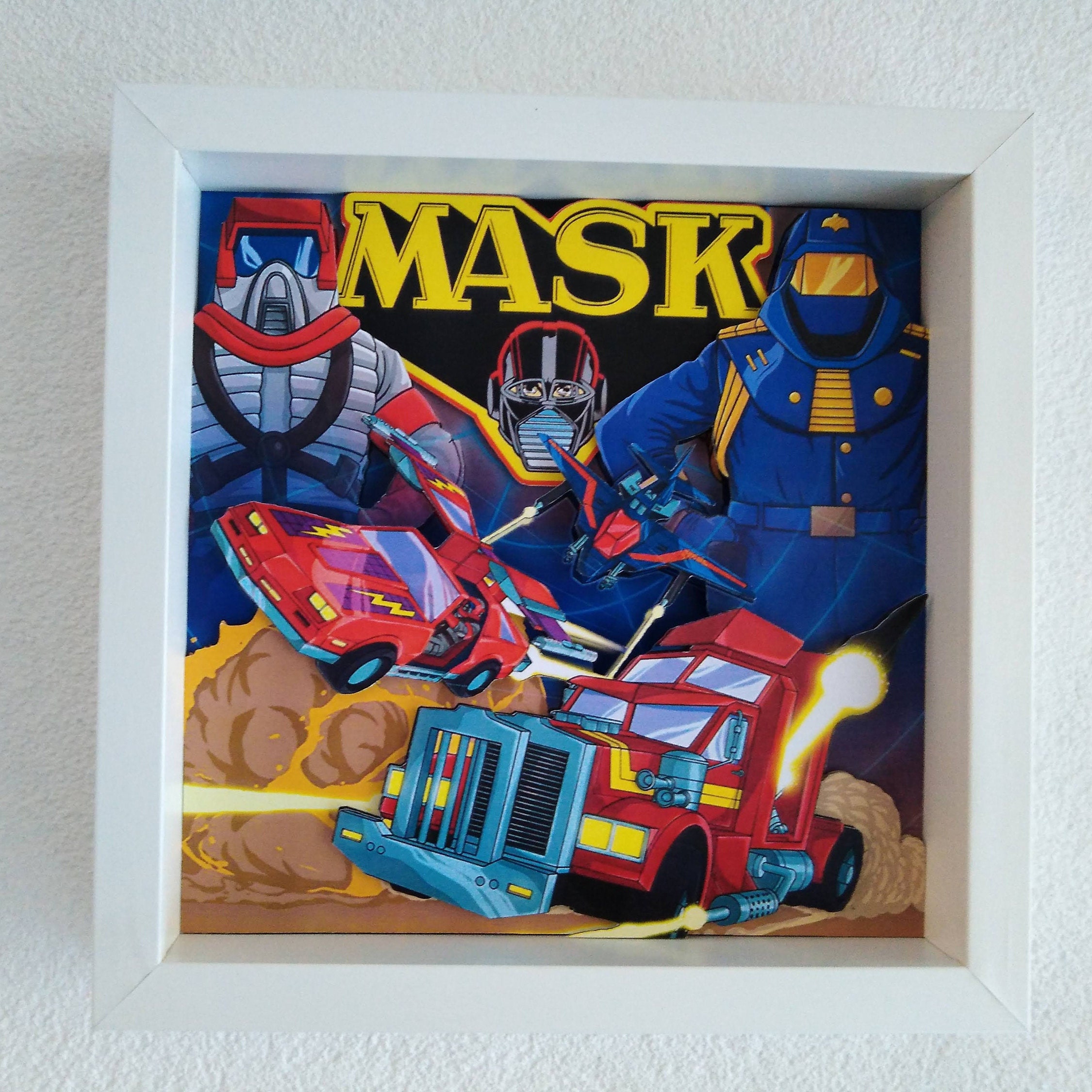 M.A.S.K. Animated Series Poster Shadow Box Diorama - Handcrafted Retro ...
