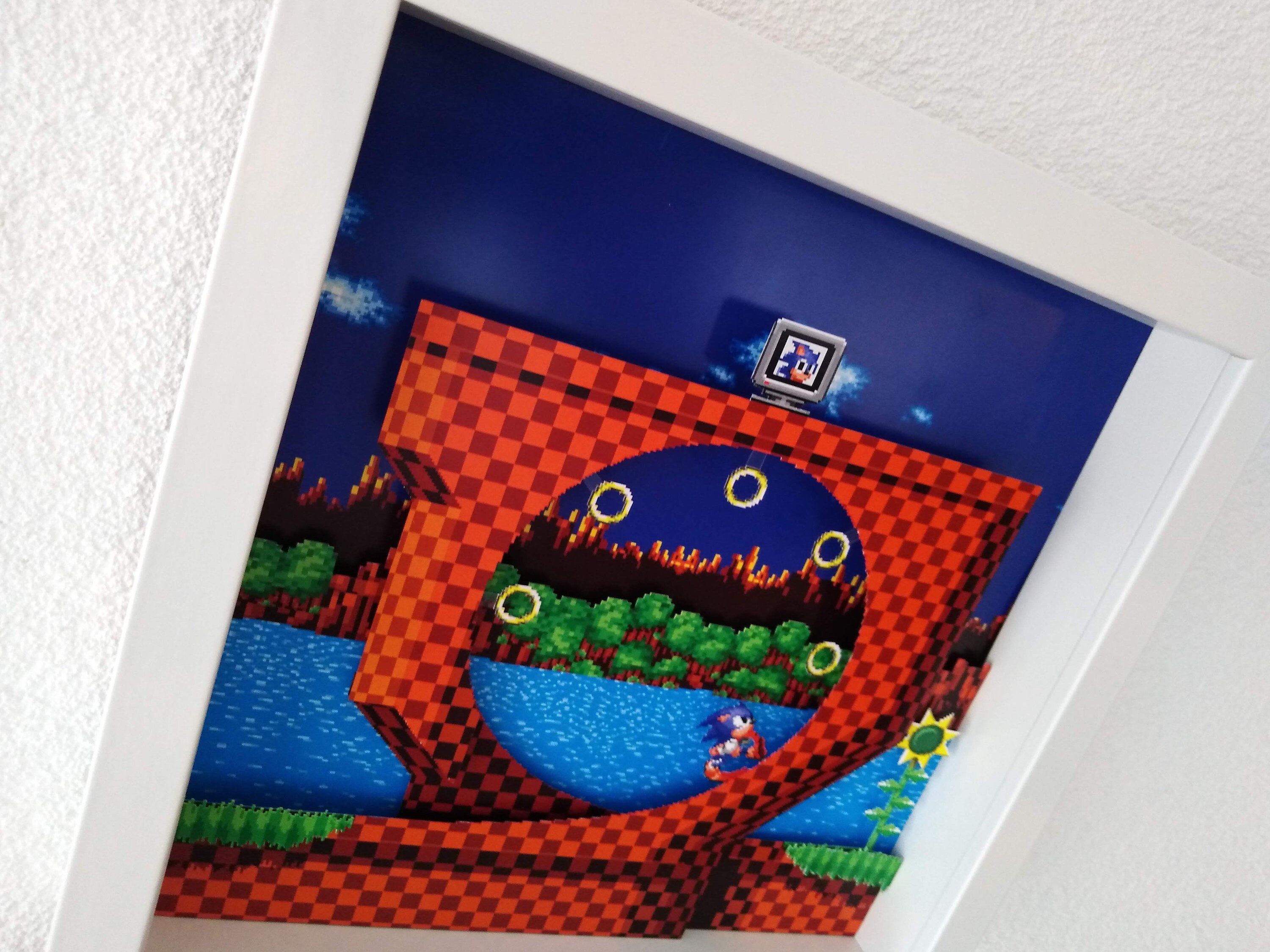 Sonic the Hedgehog Shadow Box Diorama - Sega Fan Art Decor - Unique ...