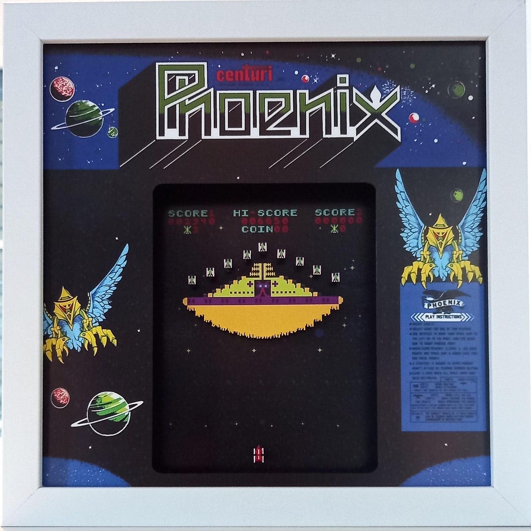 Centuri Phoenix Arcade Shadow Box Diorama - Handcrafted Retro Gaming ...