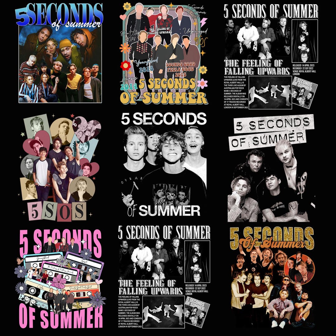 5sos Png Bundle, 5 Seconds of Summer Album Png, 5sos T-shirt Design ...