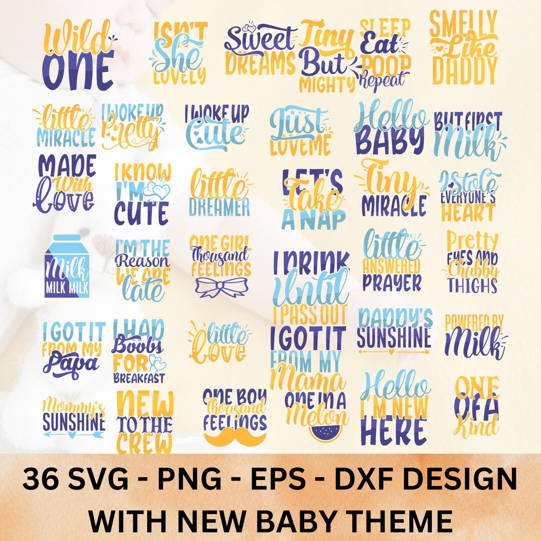 Baby Shower Theme SVG Desing Bundle, Baby Saying SVG, Baby Quotes DVG ...