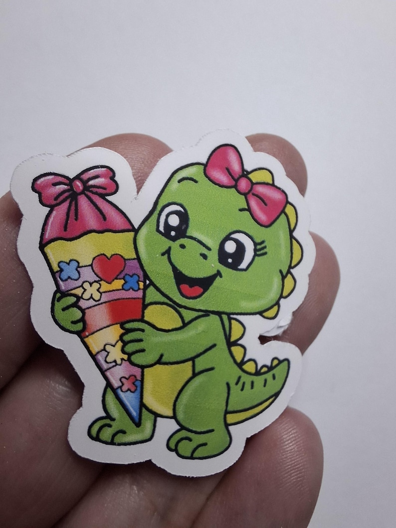 Cute Dragon Girl Stickers, Cute Paper Stickers, Dragon School Cone ...
