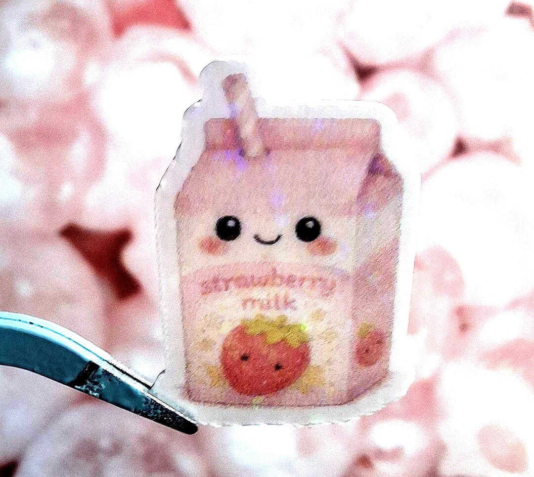 Strawberry Milk Stickers, Cute Vinyl Stickers, Hand-drawn Planner ...