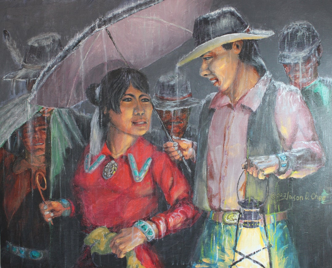 Navajo Squaw Dance/ Original Oil Painting/ Native American Art/ Signed ...