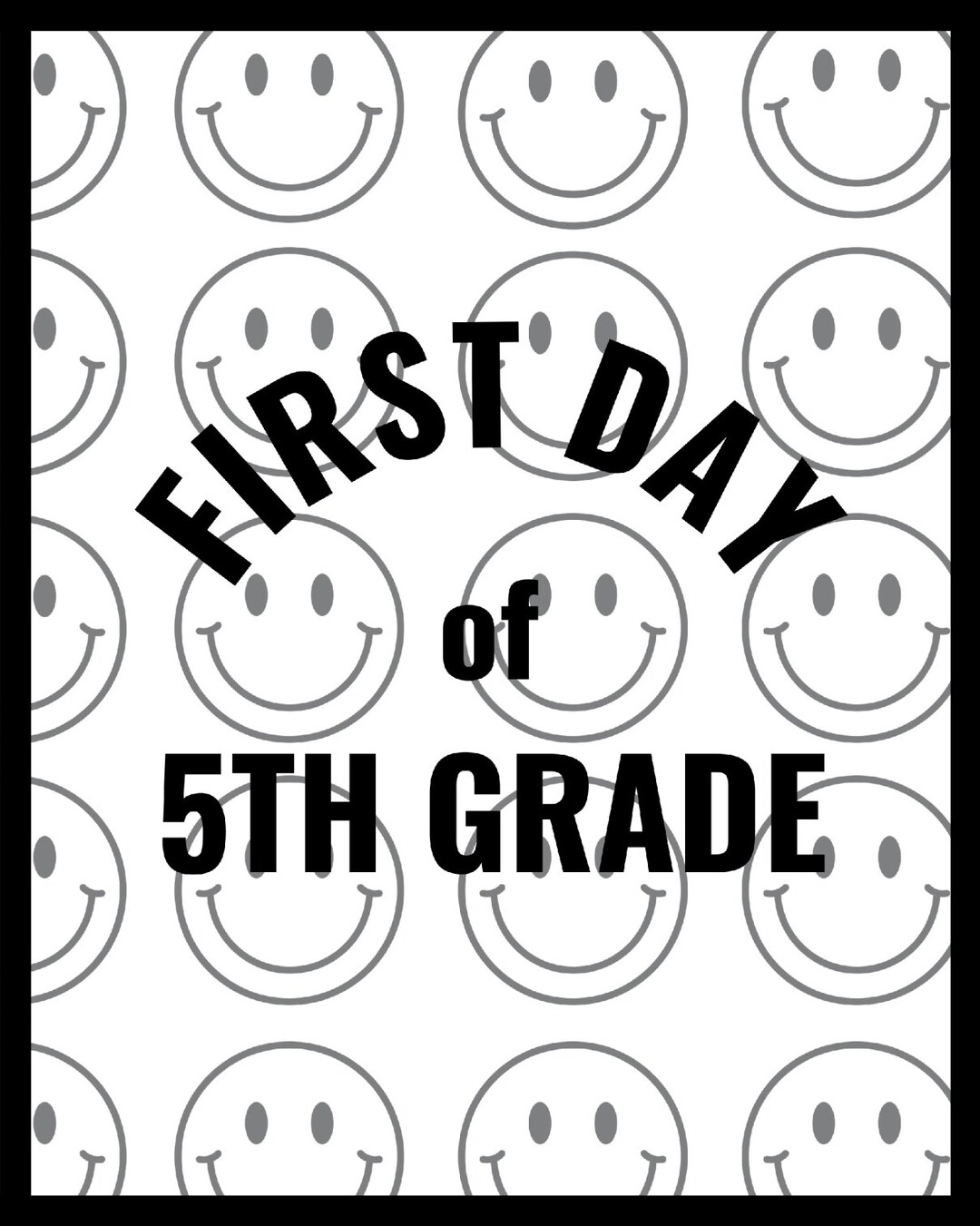 First Day of 5th Grade Printable - Etsy