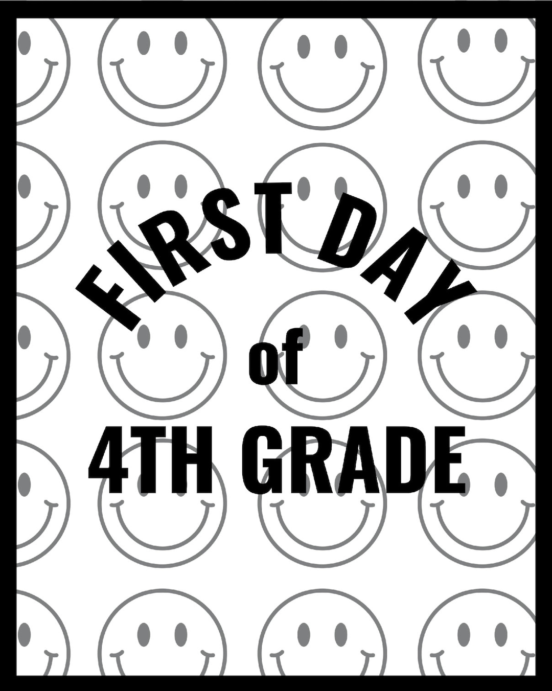 First Day of 4th Grade Printable - Etsy