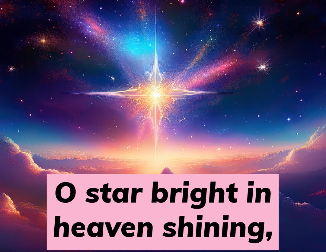 Star Bright Lyrics Flipchart Christmas Primary Song - Etsy