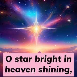 Star Bright Lyrics Flipchart Christmas Primary Song - Etsy