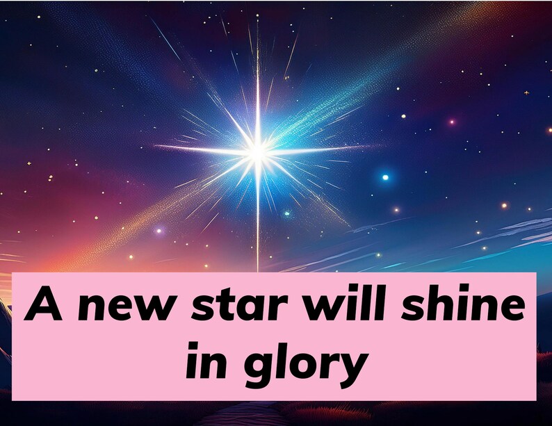 Star Bright Lyrics Flipchart Christmas Primary Song - Etsy
