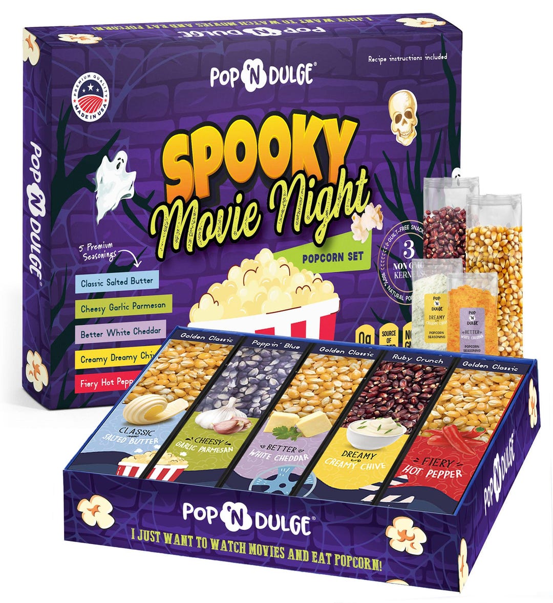 Halloween Spooky Movie Movie Night Popcorn Gift Set - Etsy