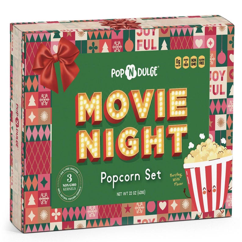 Christmas Movie Night Gourmet Popcorn Gift Set - Etsy