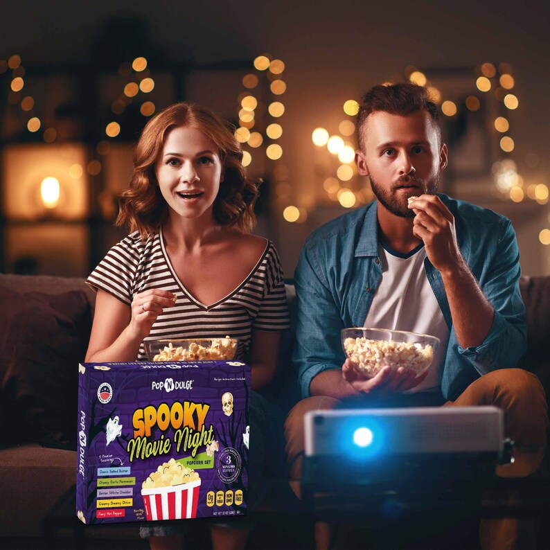 Halloween Spooky Movie Movie Night Popcorn Gift Set - Etsy