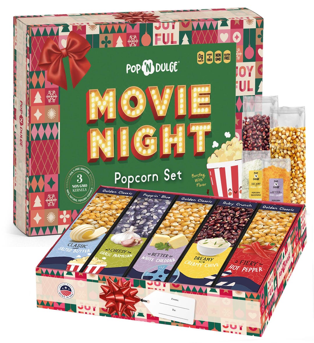 Christmas Movie Night Gourmet Popcorn Gift Set - Etsy