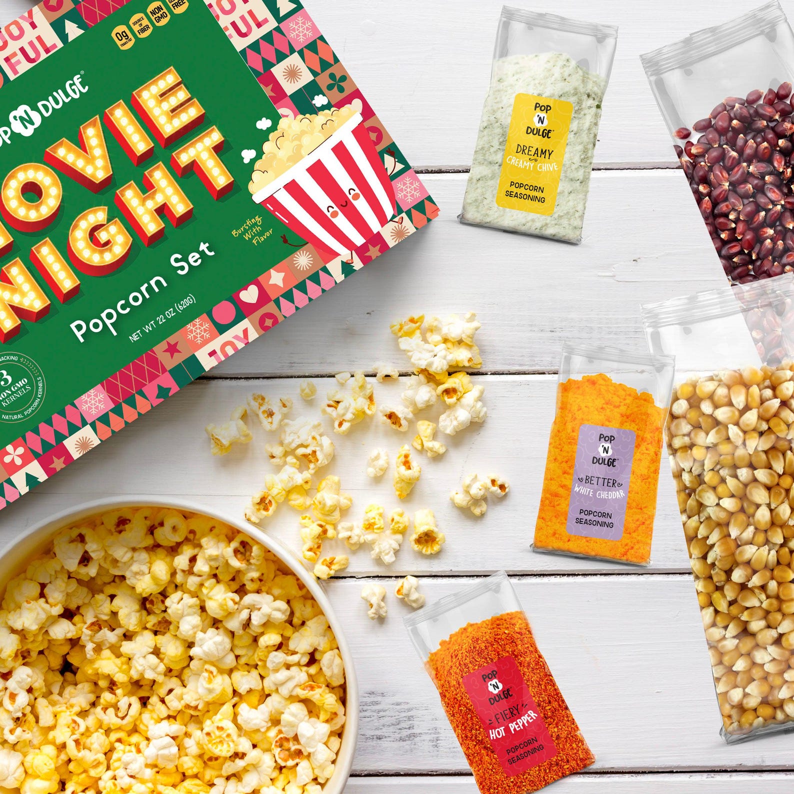 Christmas Movie Night Gourmet Popcorn Gift Set - Etsy