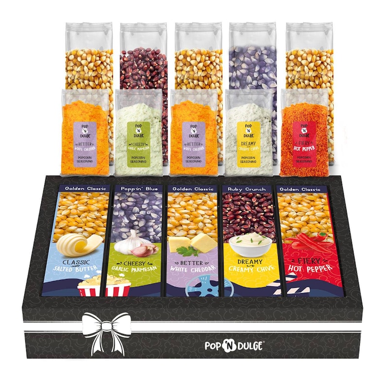 Christmas Movie Night Gourmet Popcorn Gift Set - Etsy