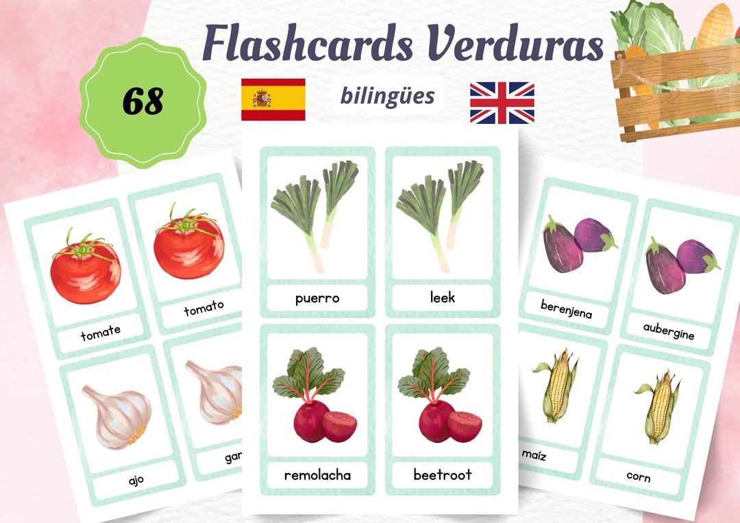 BILINGUAL VEGETABLES Flashcards spanish-english, Flashcards. Printable ...