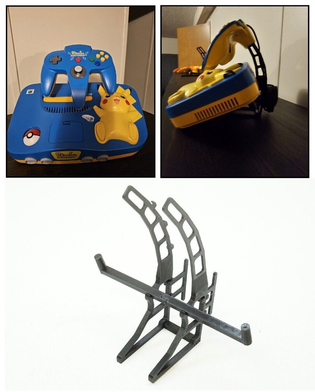 Nintendo 64 Pikachu Pokemon N64 Console Display Stand Floating ...