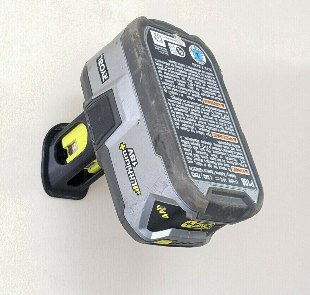 3D Printed Ryobi ONE Wall Mounted Battery Mounts 18v Lithium Tool ...