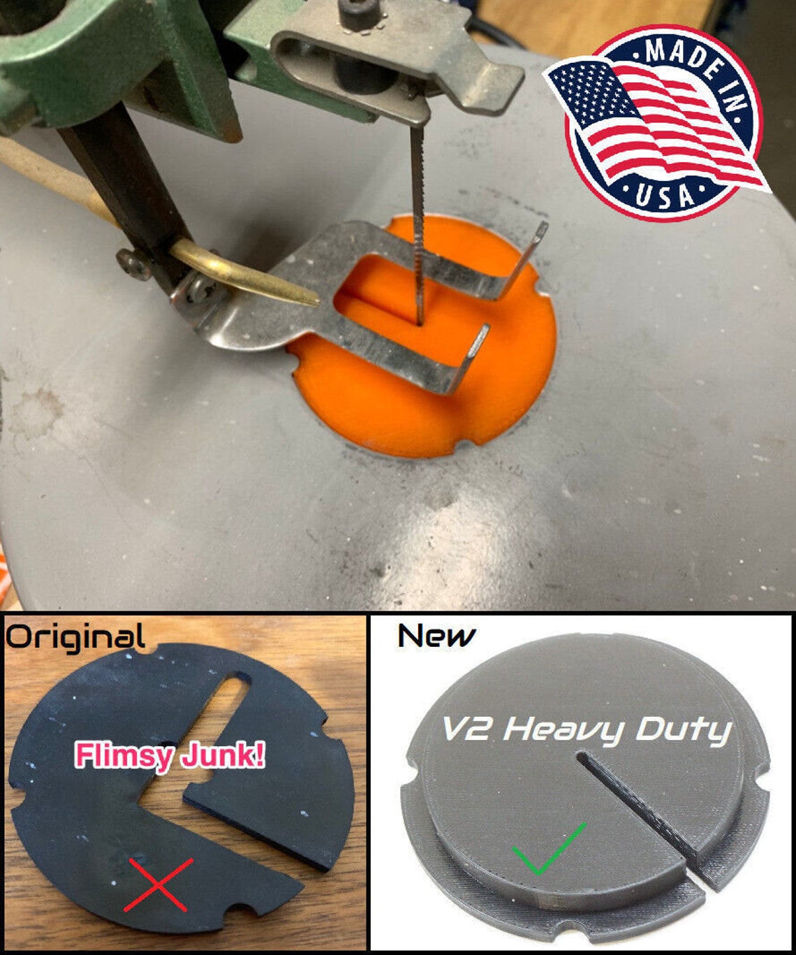 Scroll Saw Table Insert for Harbor Freight 16 In. Scrollsaw 3.125 ...