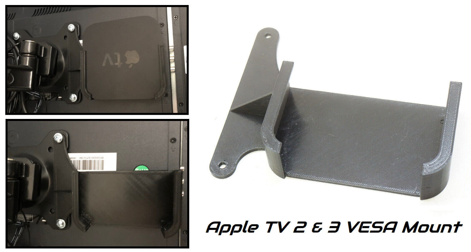 Vesa Back of Tv Mount for Apple Tv 2 & Apple Tv 3 Streaming Device ...
