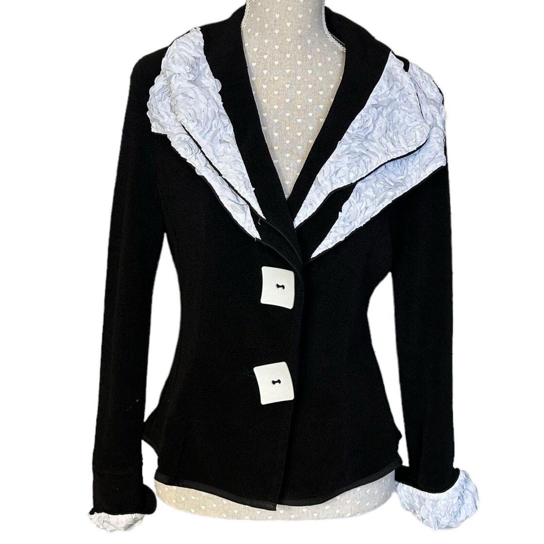 Joseph Ribkoff Velvet Jacket Black and White Vintage Jacket UK 10 ...