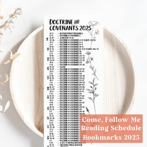 Come, Follow Me 2025 Printable Monthly Reading Schedule for Doctrine and Covenants, D&C Reading ...