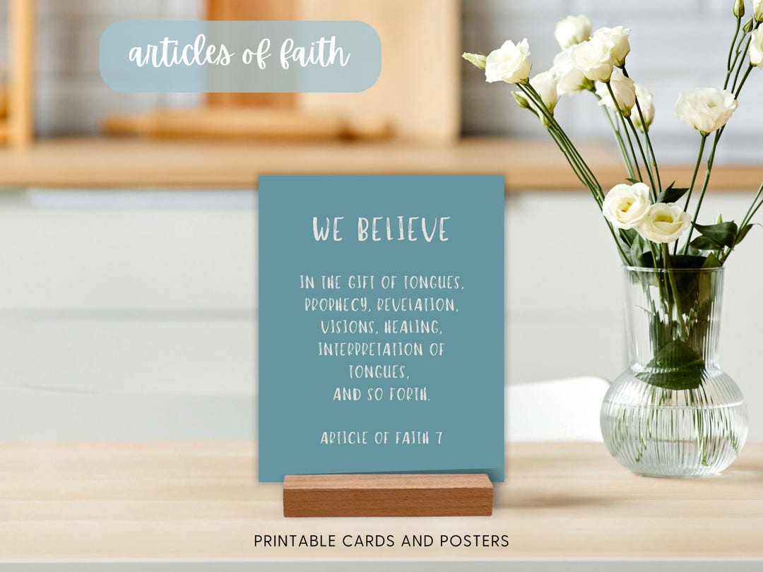 Articles of Faith Cards, Printable Posters Flash Card, LDS Primary ...