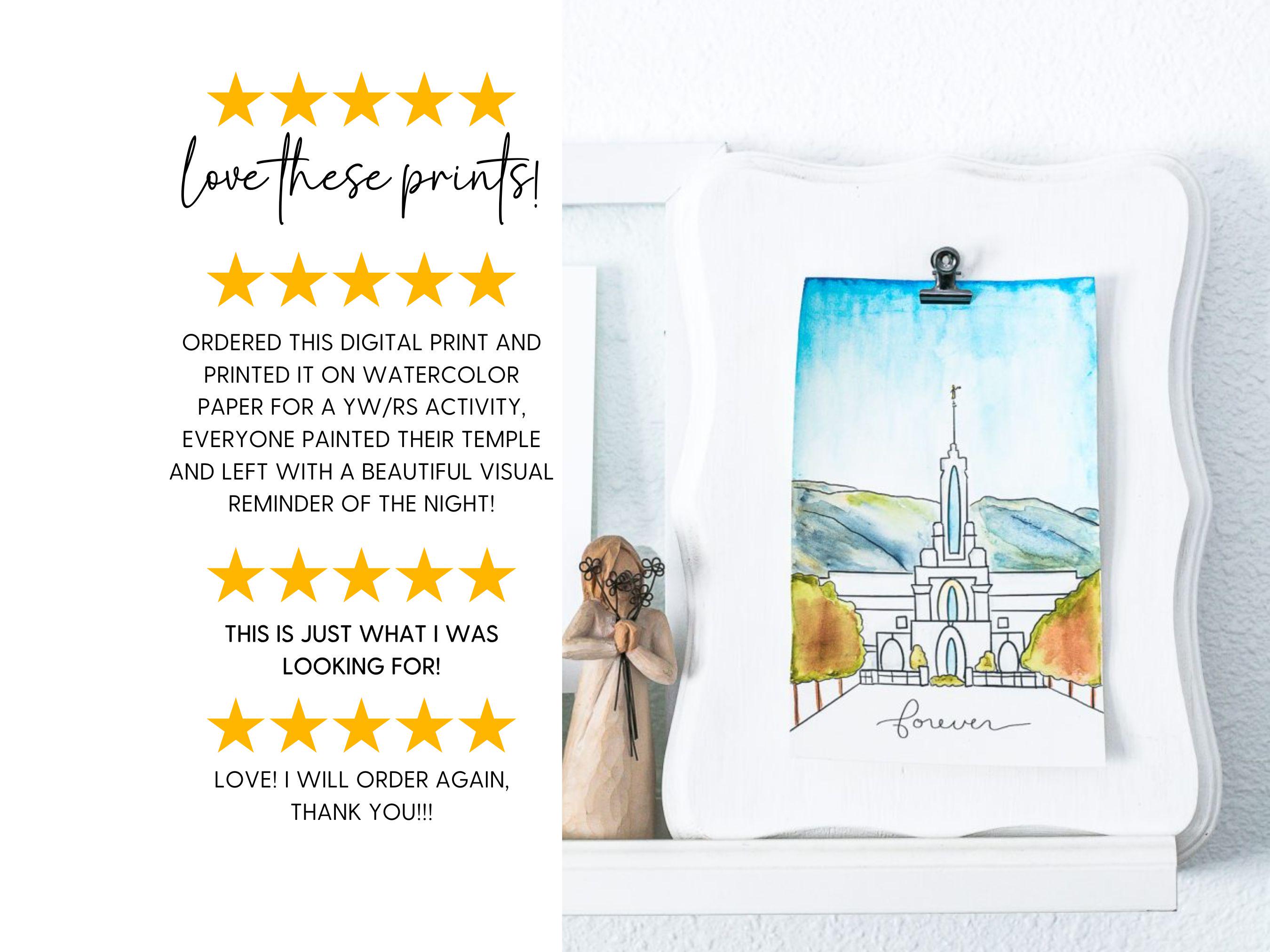 Gilbert Temple Line Art Printable Digital Download, LDS Baptism ...