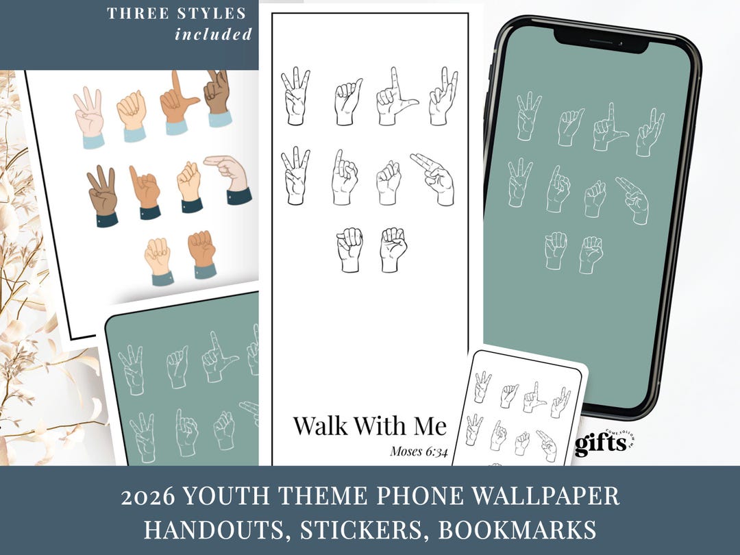 2026 Youth Theme Printable Walk With Me LDS Bookmarks, Handouts, Phone ...