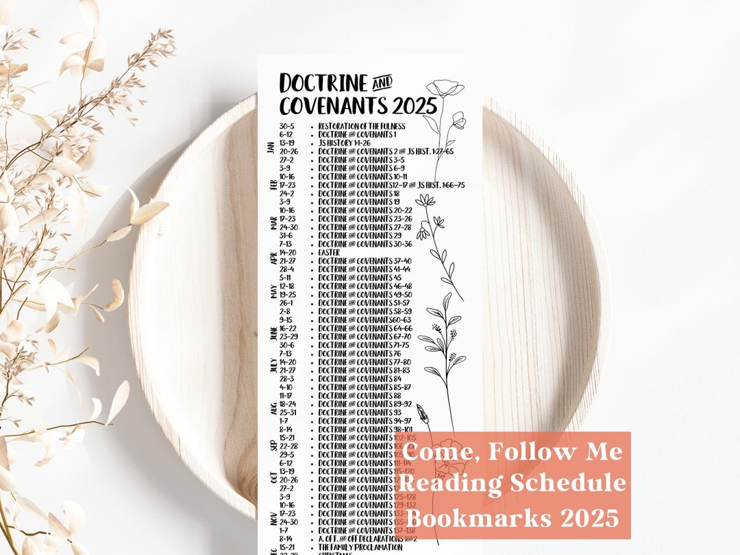 Come, Follow Me 2025 Printable Monthly Reading Schedule for Doctrine ...
