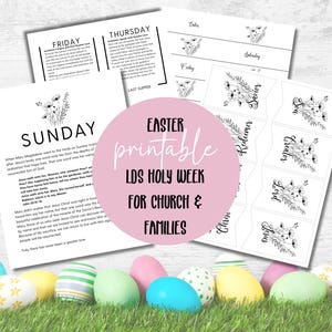 LDS Easter Printables Study Cards | Easter Advent Holy Week Banner ...