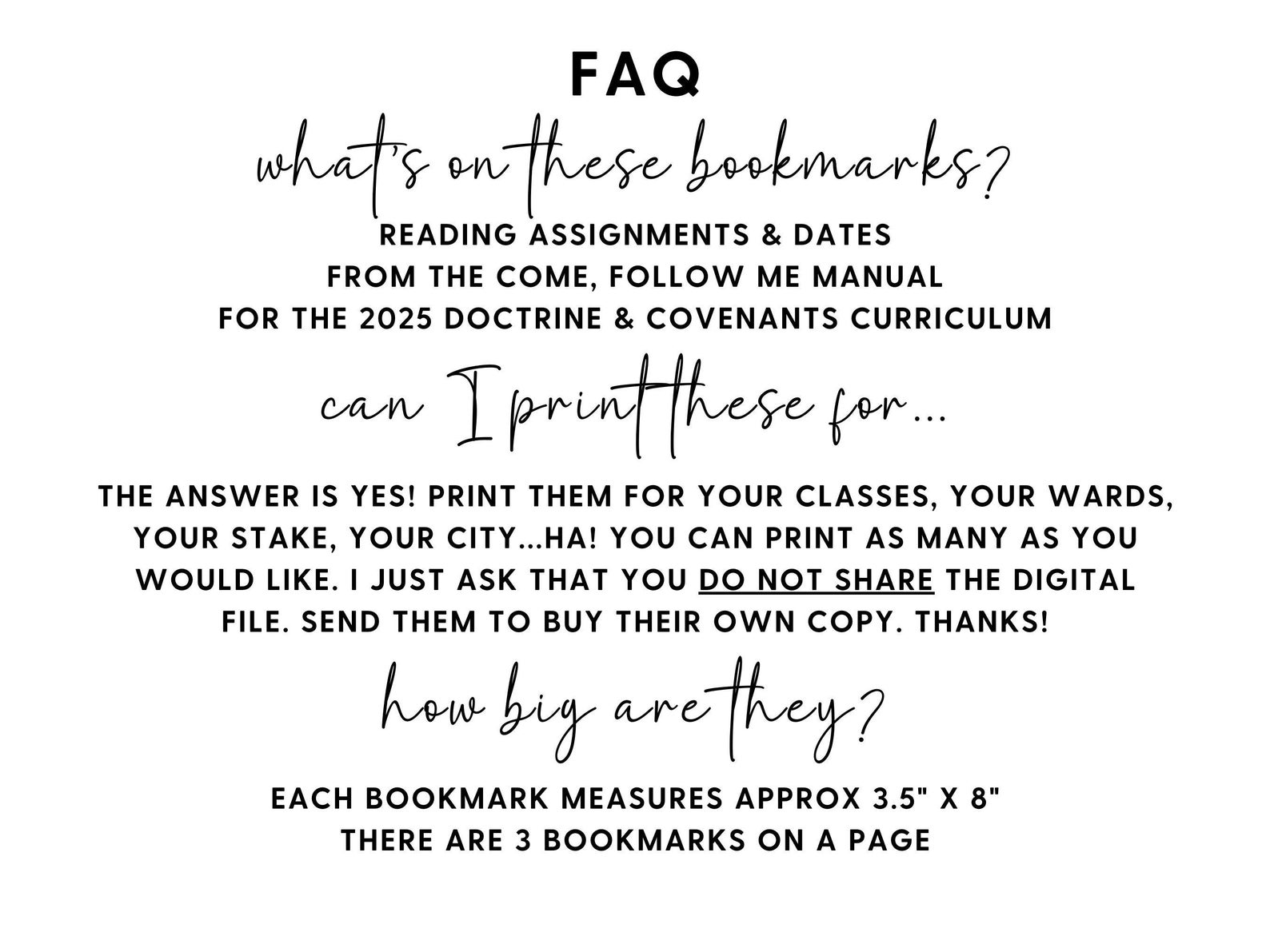 Come, Follow Me 2025 Printable Monthly Reading Schedule for Doctrine ...