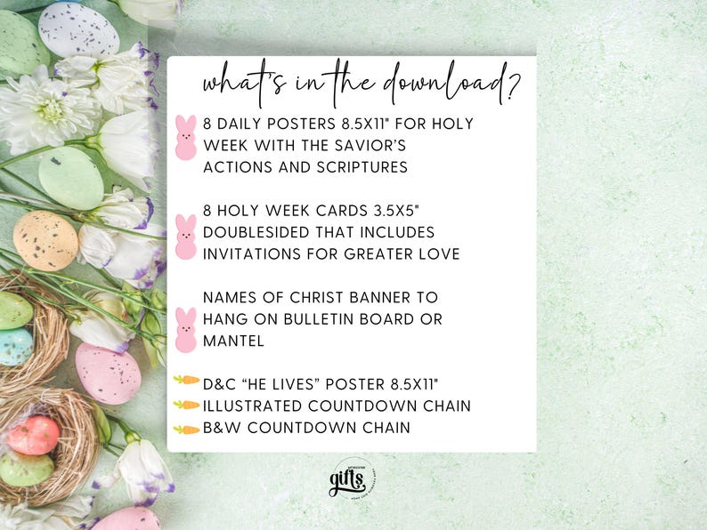 LDS Easter Printables Study Cards | Easter Advent Holy Week Banner ...