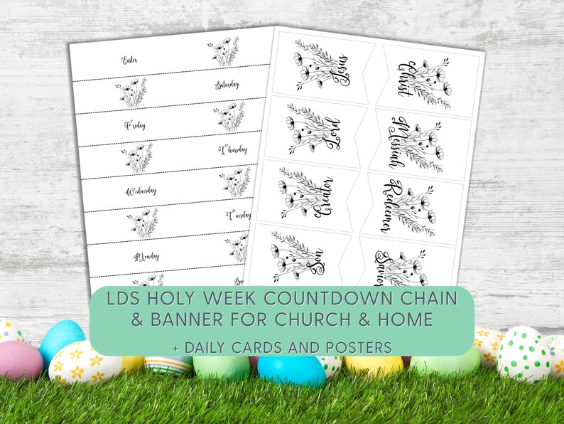 LDS Easter Printables Study Cards | Easter Advent Holy Week Banner ...