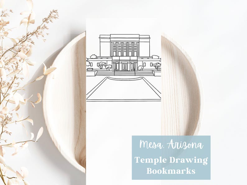 Mesa Arizona Temple Line Art Printable Digital Download, LDS Baptism ...