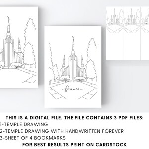 Portland Temple Line Art Printable Digital Download, LDS Baptism ...